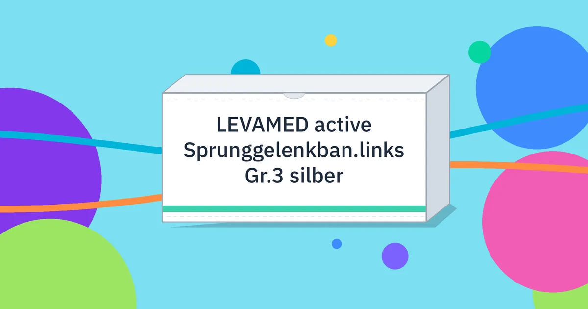 Symbolbild: Packung mit der Aufschrift LEVAMED active Sprunggelenkban.links Gr.3 silber (PZN 15294467) – Verfügbarkeit und Bezug in Apotheken in Frankfurt am Main
