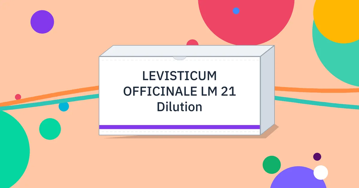 Symbolbild: Packung mit der Aufschrift LEVISTICUM OFFICINALE LM 21 Dilution (PZN 13528381) – Verfügbarkeit und Bezug in Apotheken in Frankfurt am Main
