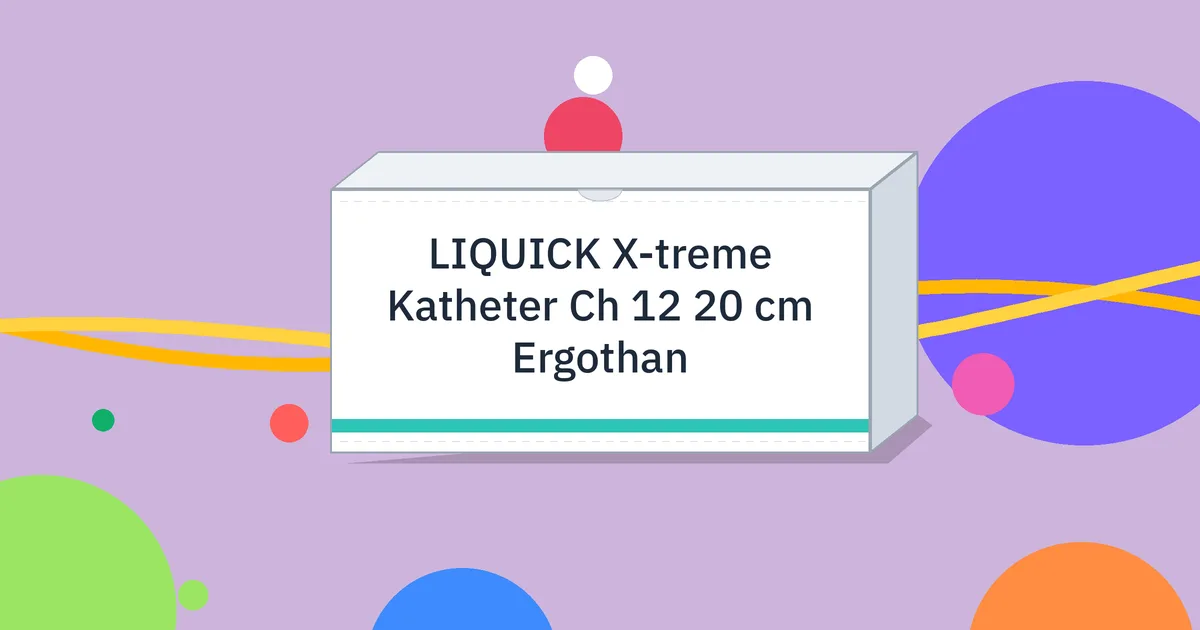 Symbolbild: Packung mit der Aufschrift LIQUICK X-treme Katheter Ch 12 20 cm Ergothan (PZN 12391187) – Verfügbarkeit und Bezug in Apotheken in Frankfurt am Main