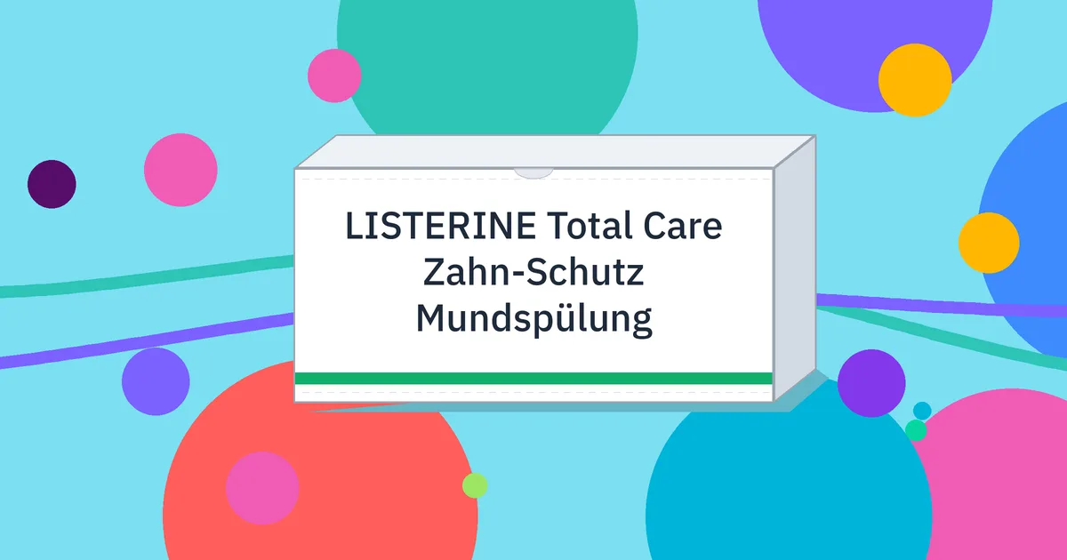 Symbolbild: Packung mit der Aufschrift LISTERINE Total Care Zahn-Schutz Mundspülung (PZN 18754366) – Verfügbarkeit und Bezug in Apotheken in Frankfurt am Main