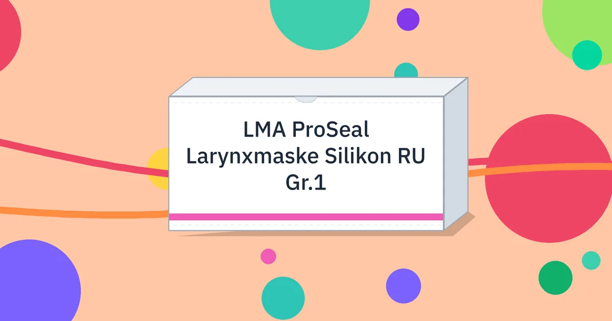 Symbolbild: Packung mit der Aufschrift LMA ProSeal Larynxmaske Silikon RU Gr.1 (PZN 10920871) – Verfügbarkeit und Bezug in Apotheken in Frankfurt am Main
