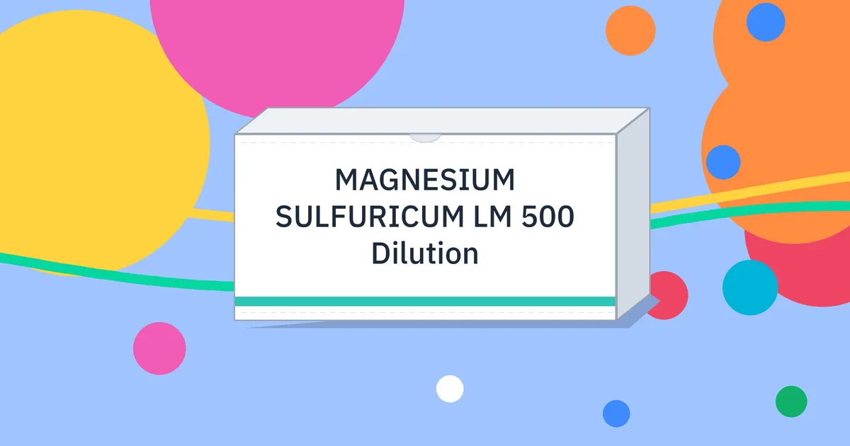 Symbolbild: Packung mit der Aufschrift MAGNESIUM SULFURICUM LM 500 Dilution (PZN 13973282) – Verfügbarkeit und Bezug in Apotheken in Frankfurt am Main