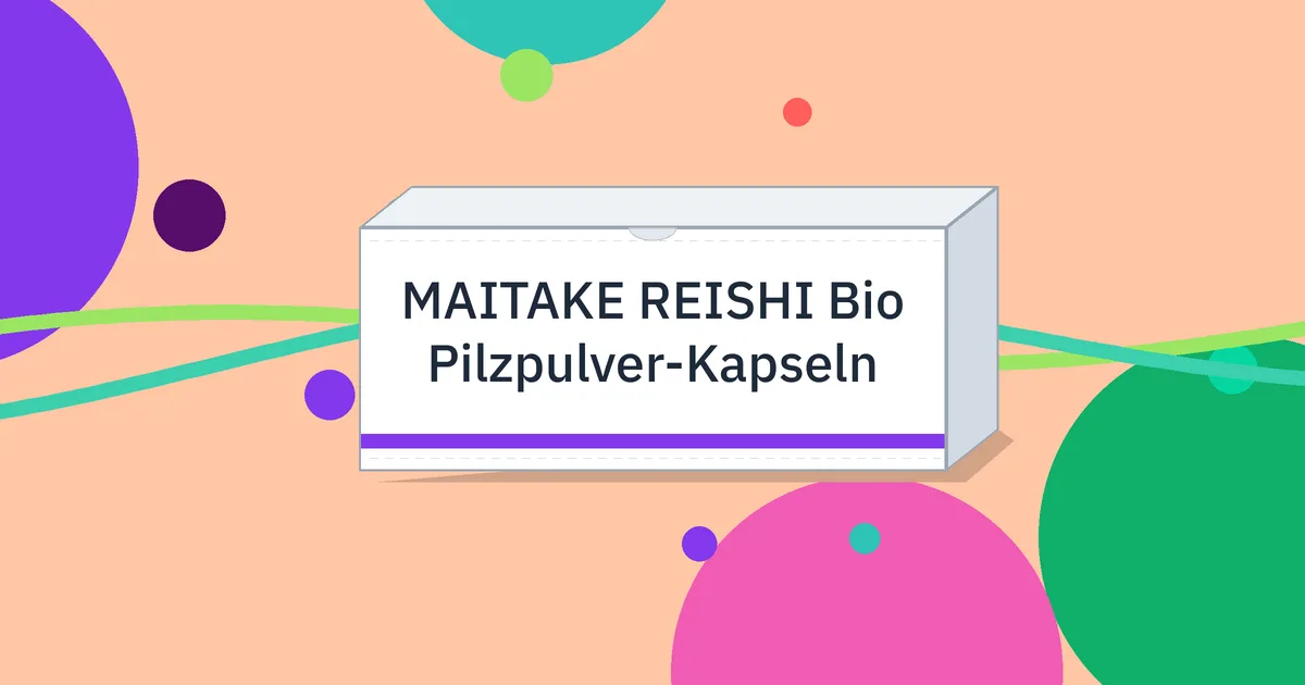 Symbolbild: Packung mit der Aufschrift MAITAKE REISHI Bio Pilzpulver-Kapseln (PZN 19710158) – Verfügbarkeit und Bezug in Apotheken in Frankfurt am Main