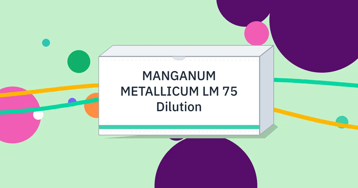 Symbolbild: Packung mit der Aufschrift MANGANUM METALLICUM LM 75 Dilution (PZN 12943505) – Verfügbarkeit und Bezug in Apotheken in Frankfurt am Main