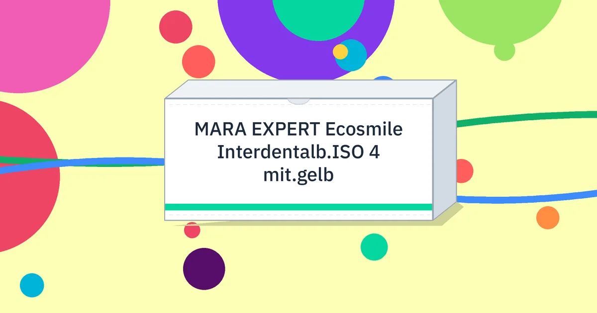 Symbolbild: Packung mit der Aufschrift MARA EXPERT Ecosmile Interdentalb.ISO 4 mit.gelb (PZN 16780164) – Verfügbarkeit und Bezug in Apotheken in Frankfurt am Main
