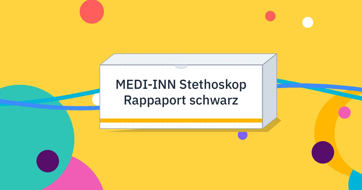 Symbolbild: Packung mit der Aufschrift MEDI-INN Stethoskop Rappaport schwarz (PZN 04459008) – Verfügbarkeit und Bezug in Apotheken in Frankfurt am Main
