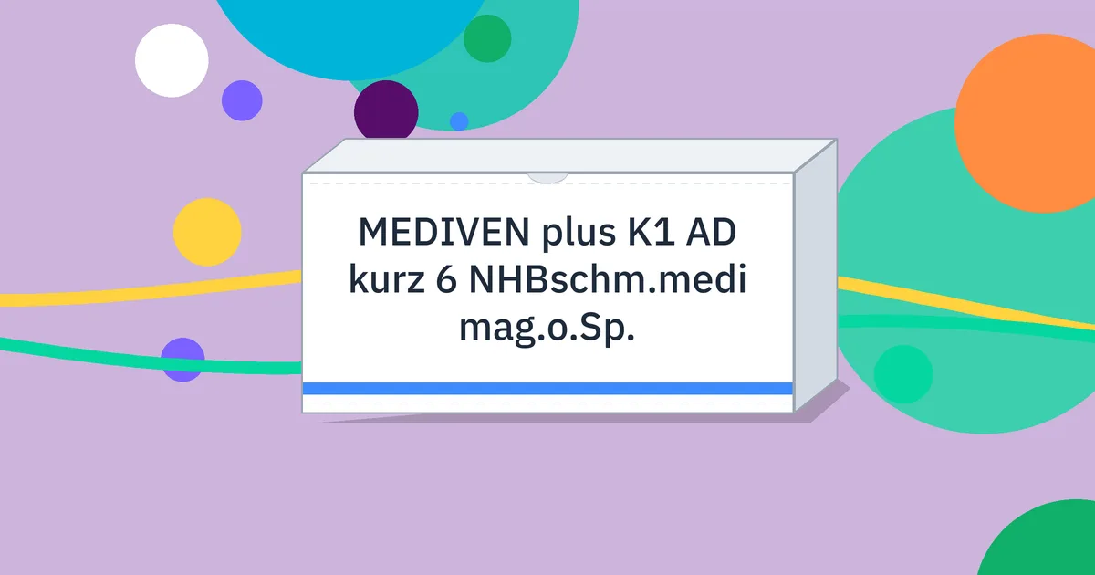 Symbolbild: Packung mit der Aufschrift MEDIVEN plus K1 AD kurz 6 NHBschm.medi mag.o.Sp. (PZN 15899414) – Verfügbarkeit und Bezug in Apotheken in Frankfurt am Main