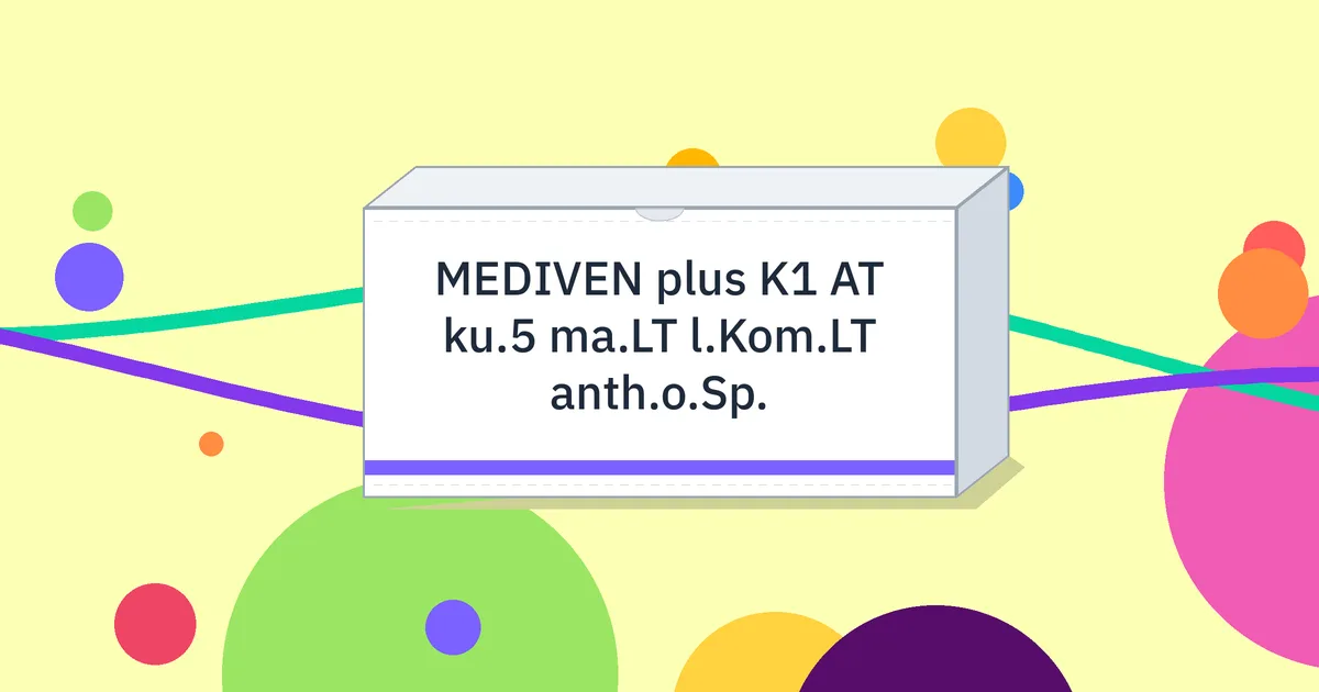 Symbolbild: Packung mit der Aufschrift MEDIVEN plus K1 AT ku.5 ma.LT l.Kom.LT anth.o.Sp. (PZN 15071448) – Verfügbarkeit und Bezug in Apotheken in Frankfurt am Main