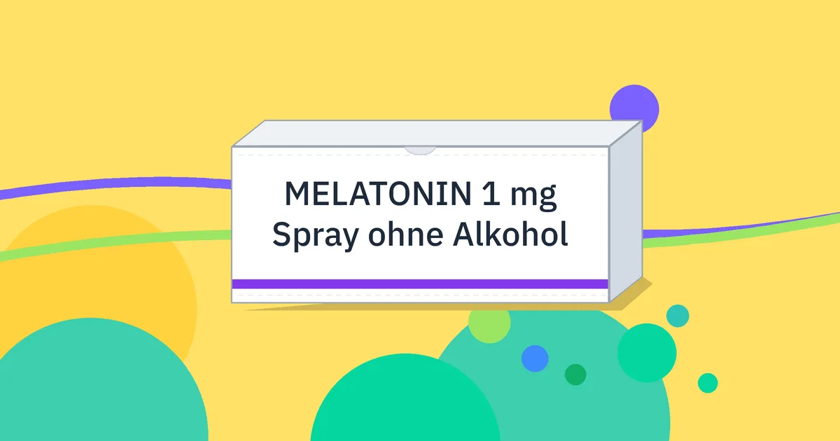 Symbolbild: Packung mit der Aufschrift MELATONIN 1 mg Spray ohne Alkohol (PZN 18405861) – Verfügbarkeit und Bezug in Apotheken in Frankfurt am Main