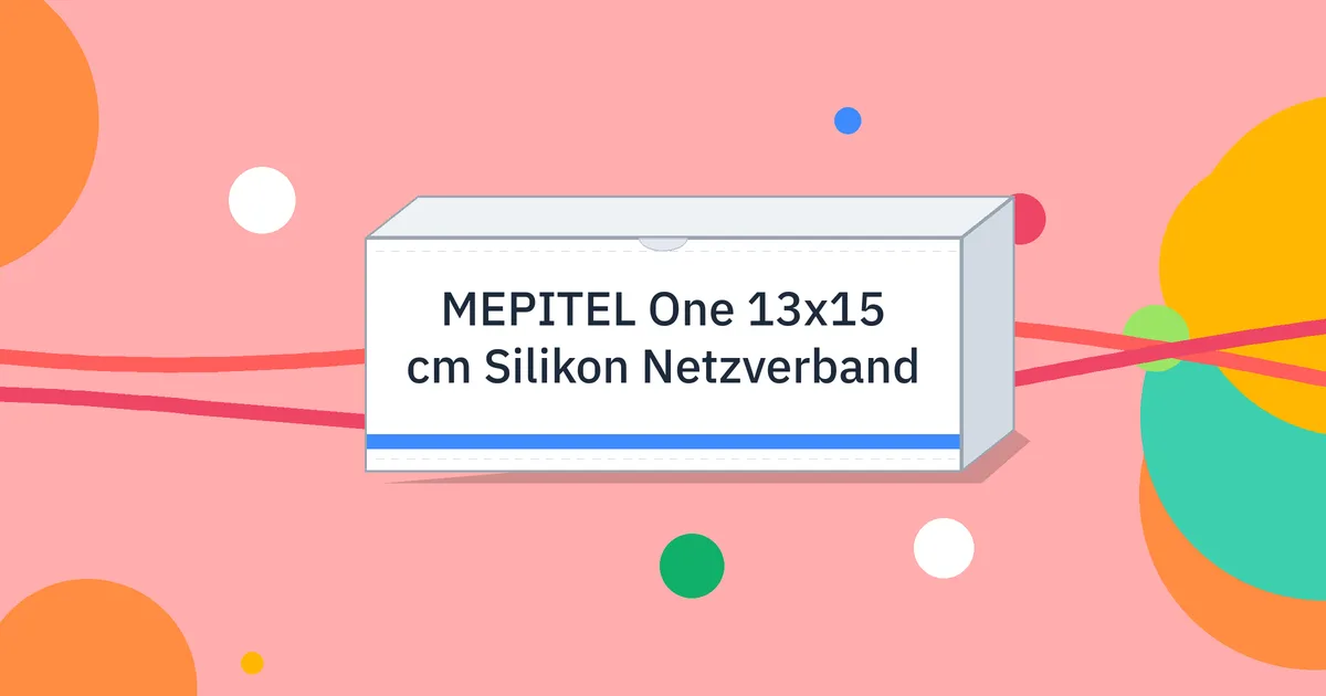 Symbolbild: Packung mit der Aufschrift MEPITEL One 13x15 cm Silikon Netzverband (PZN 19785305) – Verfügbarkeit und Bezug in Apotheken in Frankfurt am Main