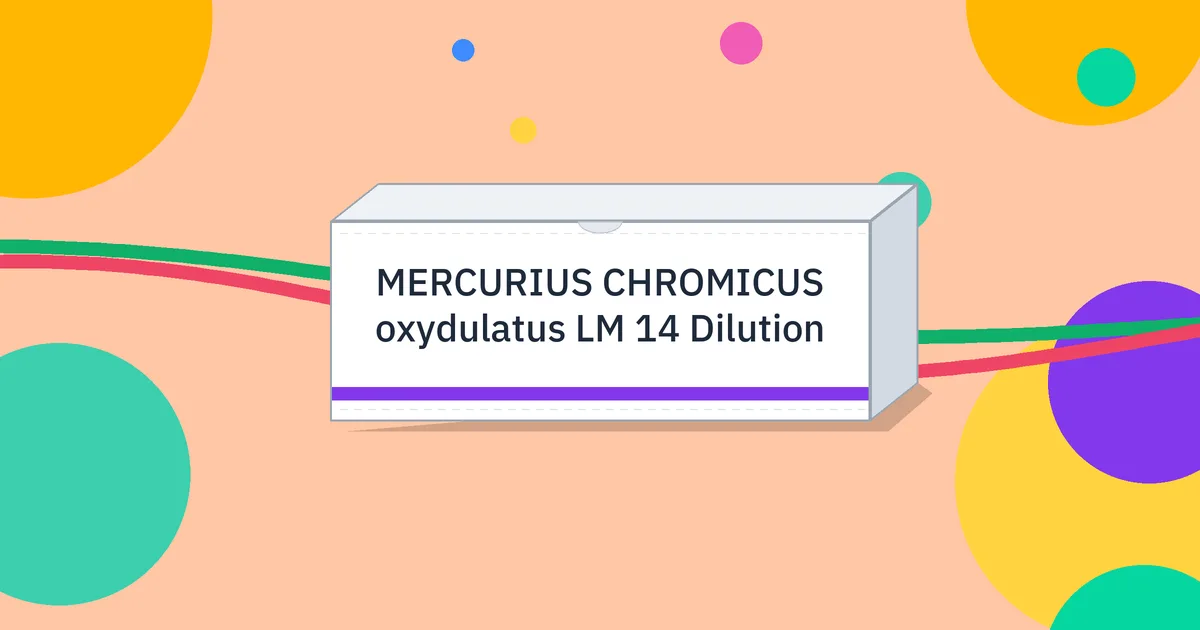 Symbolbild: Packung mit der Aufschrift MERCURIUS CHROMICUS oxydulatus LM 14 Dilution (PZN 12949531) – Verfügbarkeit und Bezug in Apotheken in Frankfurt am Main