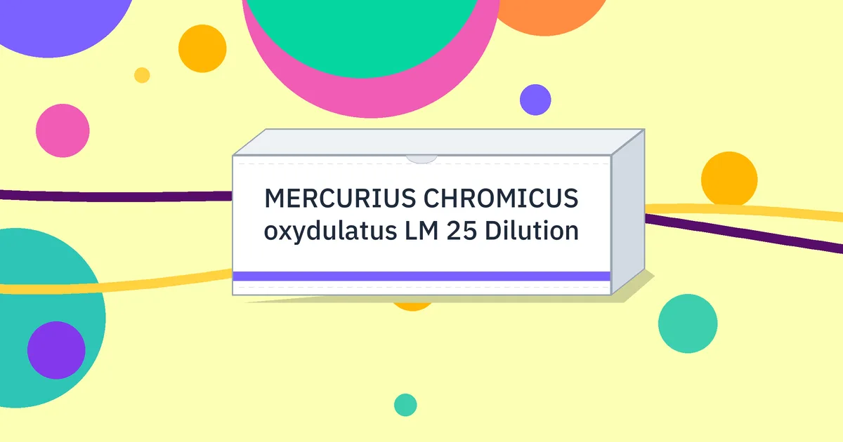 Symbolbild: Packung mit der Aufschrift MERCURIUS CHROMICUS oxydulatus LM 25 Dilution (PZN 12949666) – Verfügbarkeit und Bezug in Apotheken in Frankfurt am Main