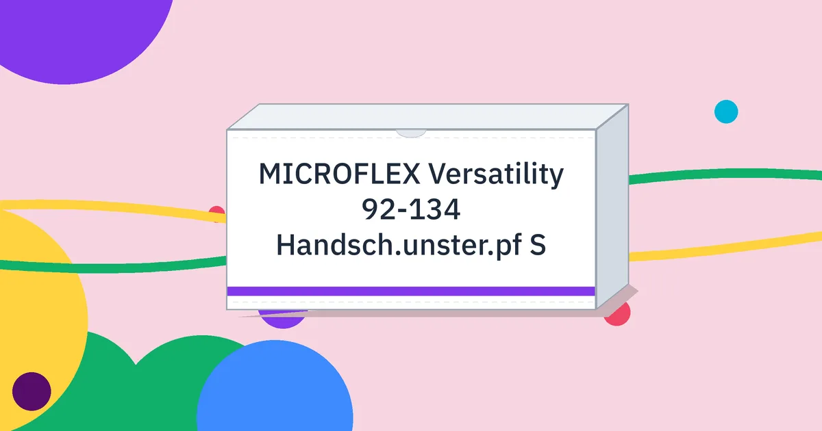 Symbolbild: Packung mit der Aufschrift MICROFLEX Versatility 92-134 Handsch.unster.pf S (PZN 18387790) – Verfügbarkeit und Bezug in Apotheken in Frankfurt am Main