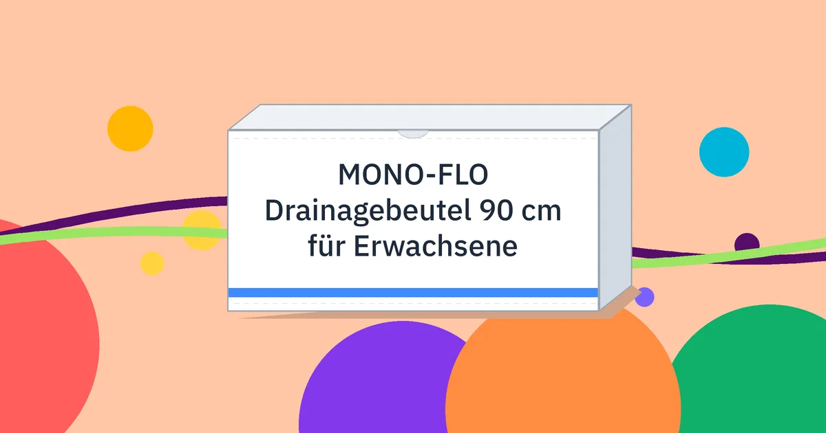 Symbolbild: Packung mit der Aufschrift MONO-FLO Drainagebeutel 90 cm für Erwachsene (PZN 06611414) – Verfügbarkeit und Bezug in Apotheken in Frankfurt am Main