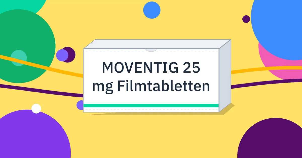 Symbolbild: Packung mit der Aufschrift MOVENTIG 25 mg Filmtabletten (PZN 10763489) – Verfügbarkeit und Bezug in Apotheken in Frankfurt am Main