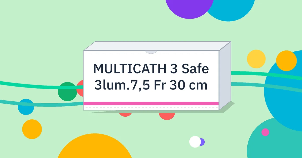 Symbolbild: Packung mit der Aufschrift MULTICATH 3 Safe 3lum.7,5 Fr 30 cm (PZN 09782375) – Verfügbarkeit und Bezug in Apotheken in Frankfurt am Main