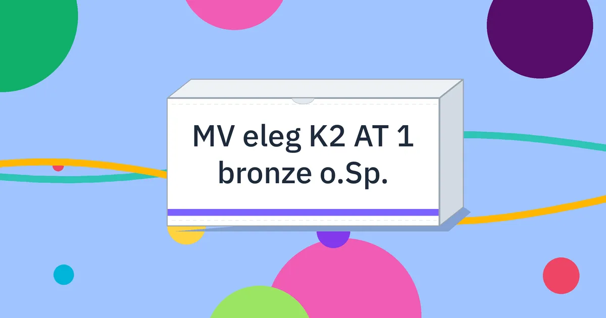 Symbolbild: Packung mit der Aufschrift MV eleg K2 AT 1 bronze o.Sp. (PZN 15284635) – Verfügbarkeit und Bezug in Apotheken in Frankfurt am Main