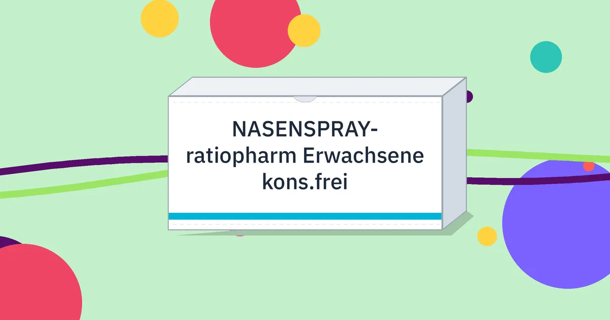 Symbolbild: Packung mit der Aufschrift NASENSPRAY-ratiopharm Erwachsene kons.frei (PZN 00999831) – Verfügbarkeit und Bezug in Apotheken in Frankfurt am Main