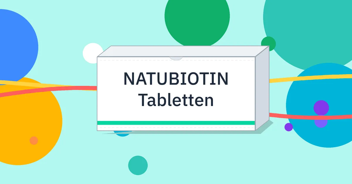 Symbolbild: Packung mit der Aufschrift NATUBIOTIN Tabletten (PZN 02822640) – Verfügbarkeit und Bezug in Apotheken in Frankfurt am Main