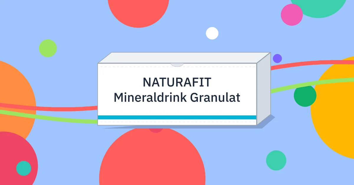 Symbolbild: Packung mit der Aufschrift NATURAFIT Mineraldrink Granulat (PZN 08812105) – Verfügbarkeit und Bezug in Apotheken in Frankfurt am Main