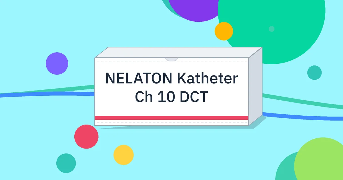 Symbolbild: Packung mit der Aufschrift NELATON Katheter Ch 10 DCT (PZN 02847769) – Verfügbarkeit und Bezug in Apotheken in Frankfurt am Main