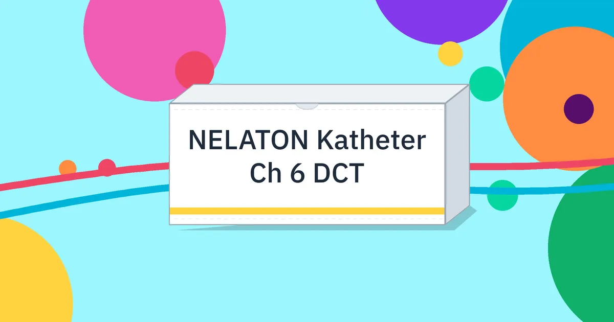 Symbolbild: Packung mit der Aufschrift NELATON Katheter Ch 6 DCT (PZN 02847746) – Verfügbarkeit und Bezug in Apotheken in Frankfurt am Main