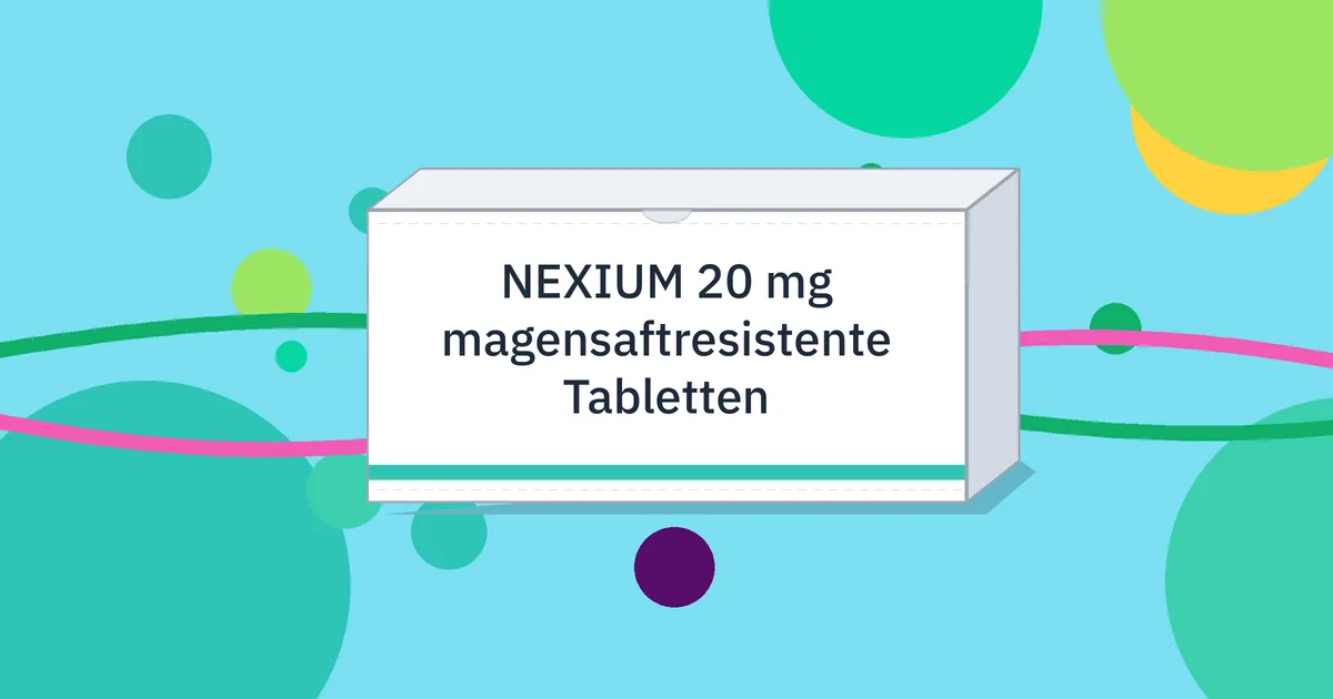 Symbolbild: Packung mit der Aufschrift NEXIUM 20 mg magensaftresistente Tabletten (PZN 19732622) – Verfügbarkeit und Bezug in Apotheken in Frankfurt am Main