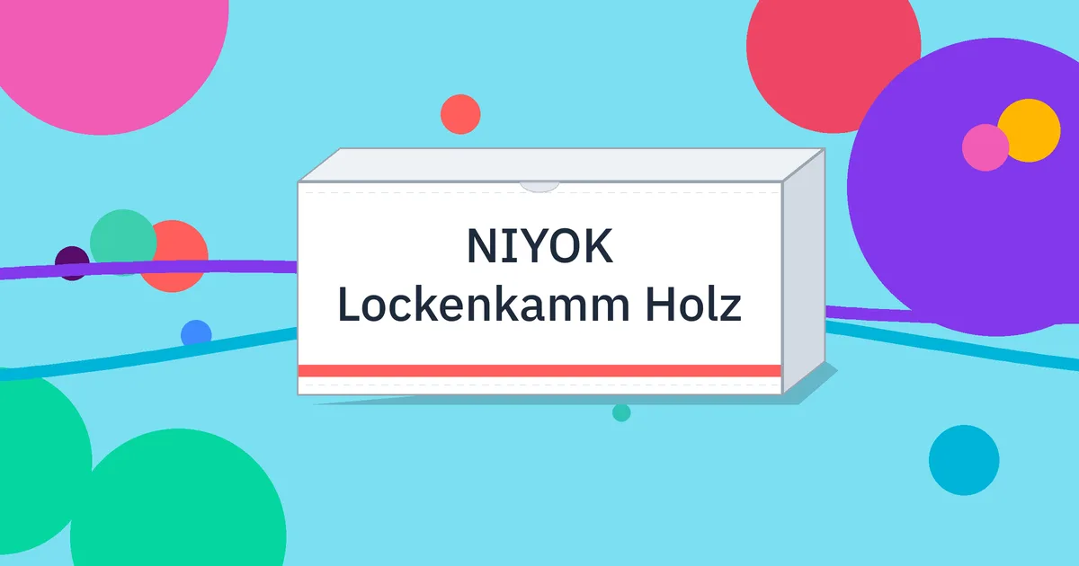 Symbolbild: Packung mit der Aufschrift NIYOK Lockenkamm Holz (PZN 19543393) – Verfügbarkeit und Bezug in Apotheken in Frankfurt am Main