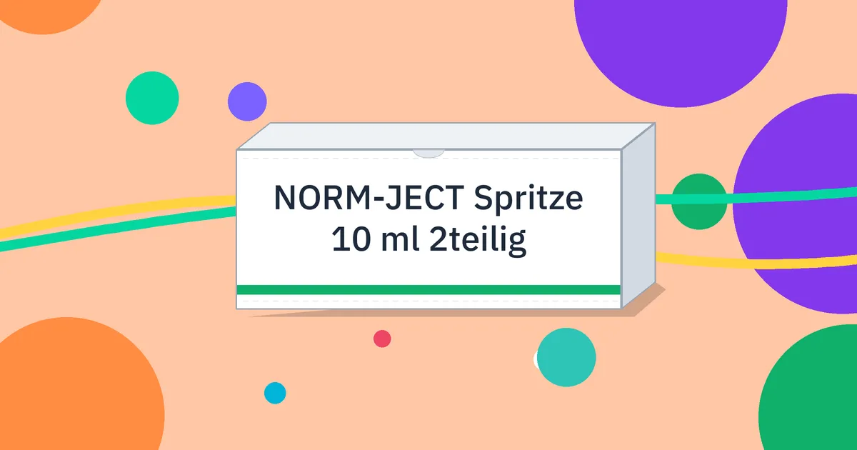 Symbolbild: Packung mit der Aufschrift NORM-JECT Spritze 10 ml 2teilig (PZN 09891271) – Verfügbarkeit und Bezug in Apotheken in Frankfurt am Main