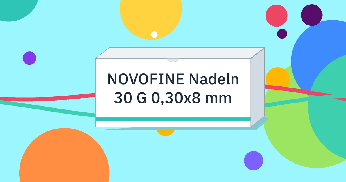 Symbolbild: Packung mit der Aufschrift NOVOFINE Nadeln 30 G 0,30x8 mm (PZN 20543866) – Verfügbarkeit und Bezug in Apotheken in Frankfurt am Main