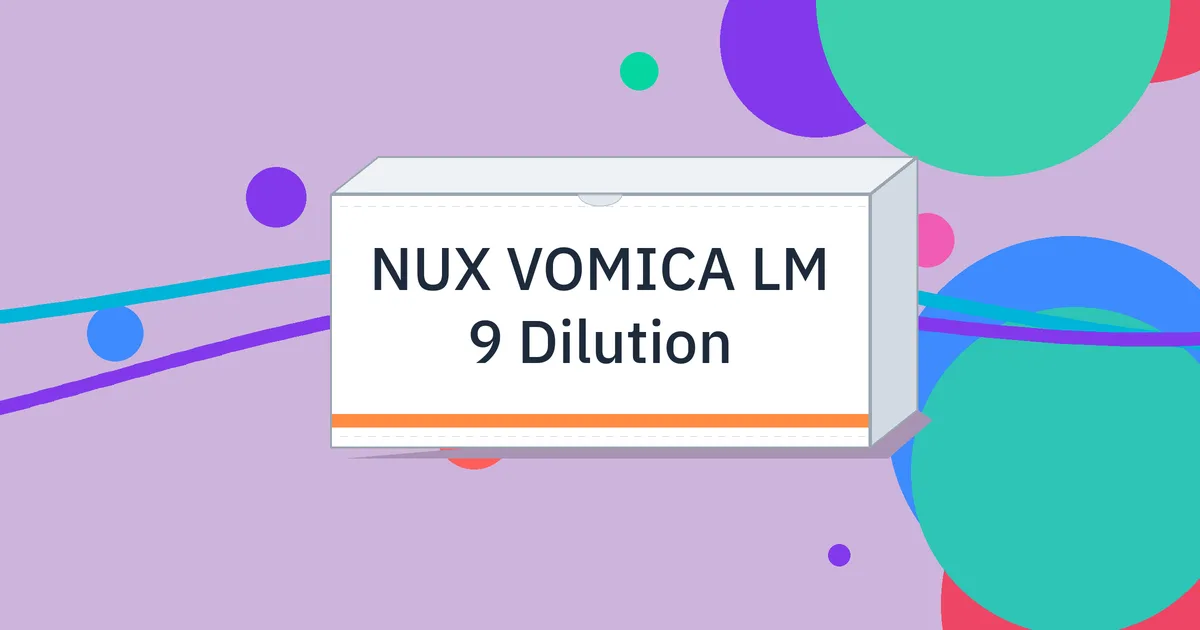 Symbolbild: Packung mit der Aufschrift NUX VOMICA LM 9 Dilution (PZN 12970376) – Verfügbarkeit und Bezug in Apotheken in Frankfurt am Main