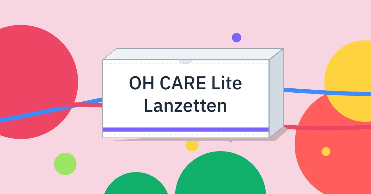 Symbolbild: Packung mit der Aufschrift OH CARE Lite Lanzetten (PZN 20402522) – Verfügbarkeit und Bezug in Apotheken in Frankfurt am Main