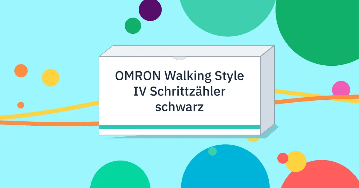 Symbolbild: Packung mit der Aufschrift OMRON Walking Style IV Schrittzähler schwarz (PZN 17674932) – Verfügbarkeit und Bezug in Apotheken in Frankfurt am Main