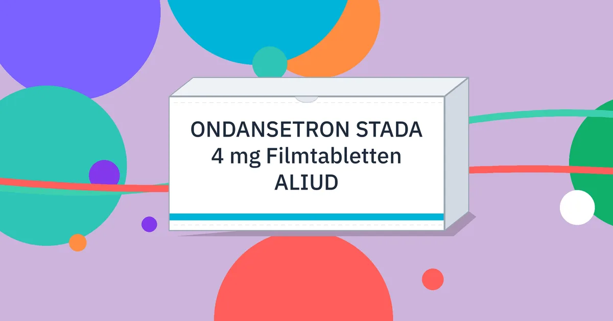 Symbolbild: Packung mit der Aufschrift ONDANSETRON STADA 4 mg Filmtabletten ALIUD (PZN 10838371) – Verfügbarkeit und Bezug in Apotheken in Frankfurt am Main