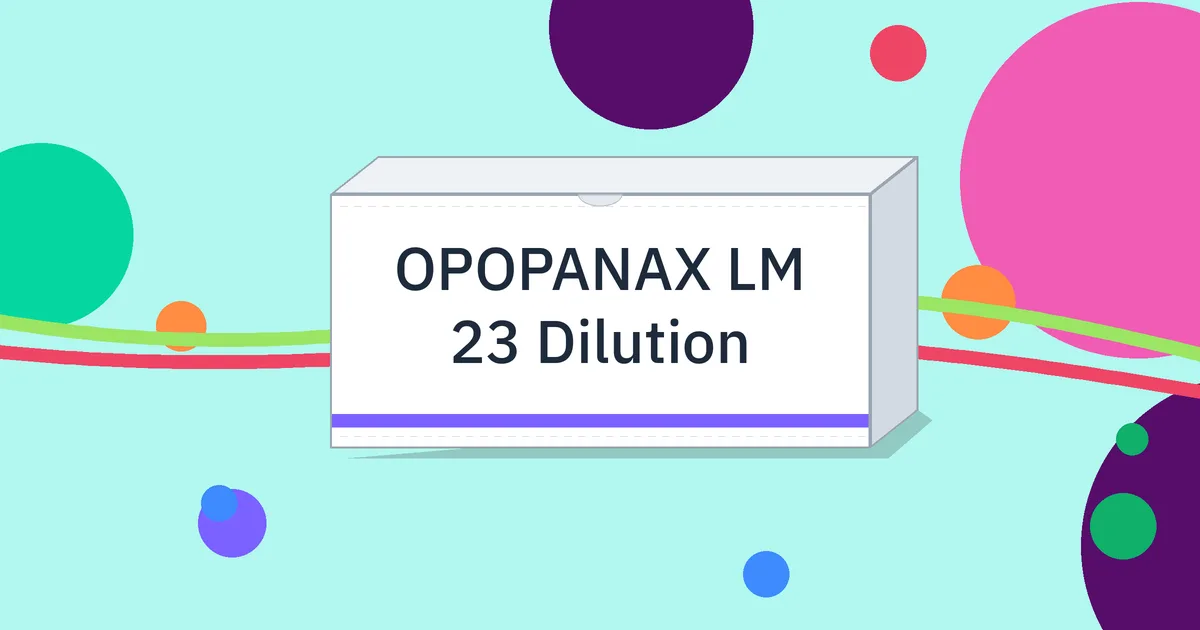 Symbolbild: Packung mit der Aufschrift OPOPANAX LM 23 Dilution (PZN 13627226) – Verfügbarkeit und Bezug in Apotheken in Frankfurt am Main