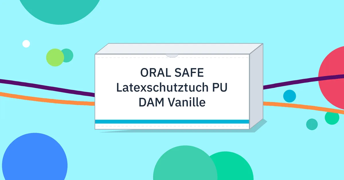 Symbolbild: Packung mit der Aufschrift ORAL SAFE Latexschutztuch PU DAM Vanille (PZN 14398561) – Verfügbarkeit und Bezug in Apotheken in Frankfurt am Main