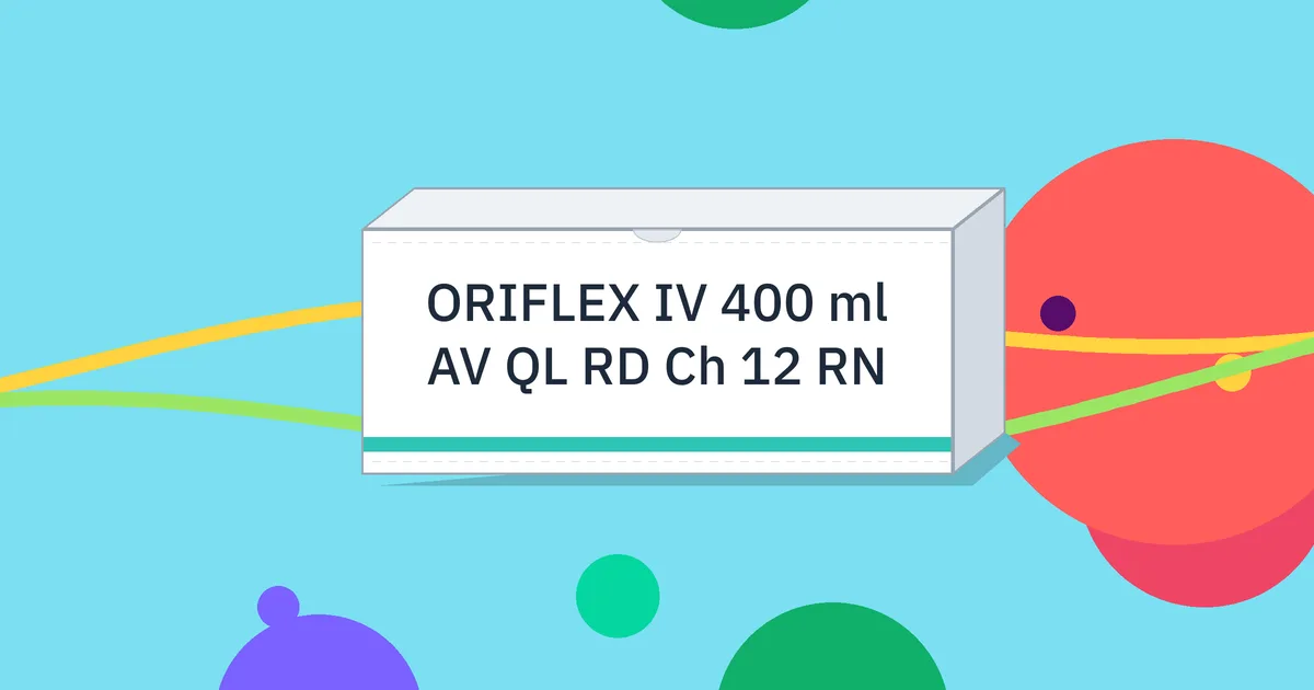 Symbolbild: Packung mit der Aufschrift ORIFLEX IV 400 ml AV QL RD Ch 12 RN (PZN 17486478) – Verfügbarkeit und Bezug in Apotheken in Frankfurt am Main