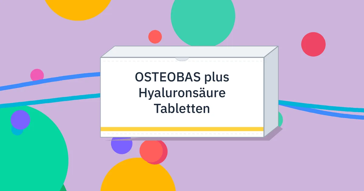 Symbolbild: Packung mit der Aufschrift OSTEOBAS plus Hyaluronsäure Tabletten (PZN 08489331) – Verfügbarkeit und Bezug in Apotheken in Frankfurt am Main