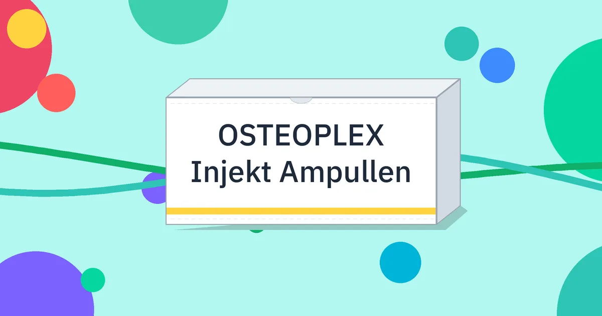 Symbolbild: Packung mit der Aufschrift OSTEOPLEX Injekt Ampullen (PZN 09291772) – Verfügbarkeit und Bezug in Apotheken in Frankfurt am Main