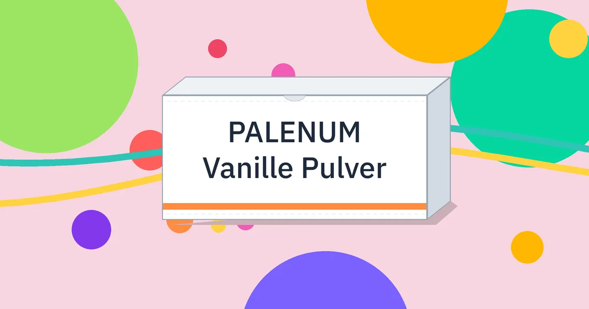 Symbolbild: Packung mit der Aufschrift PALENUM Vanille Pulver (PZN 04165152) – Verfügbarkeit und Bezug in Apotheken in Frankfurt am Main