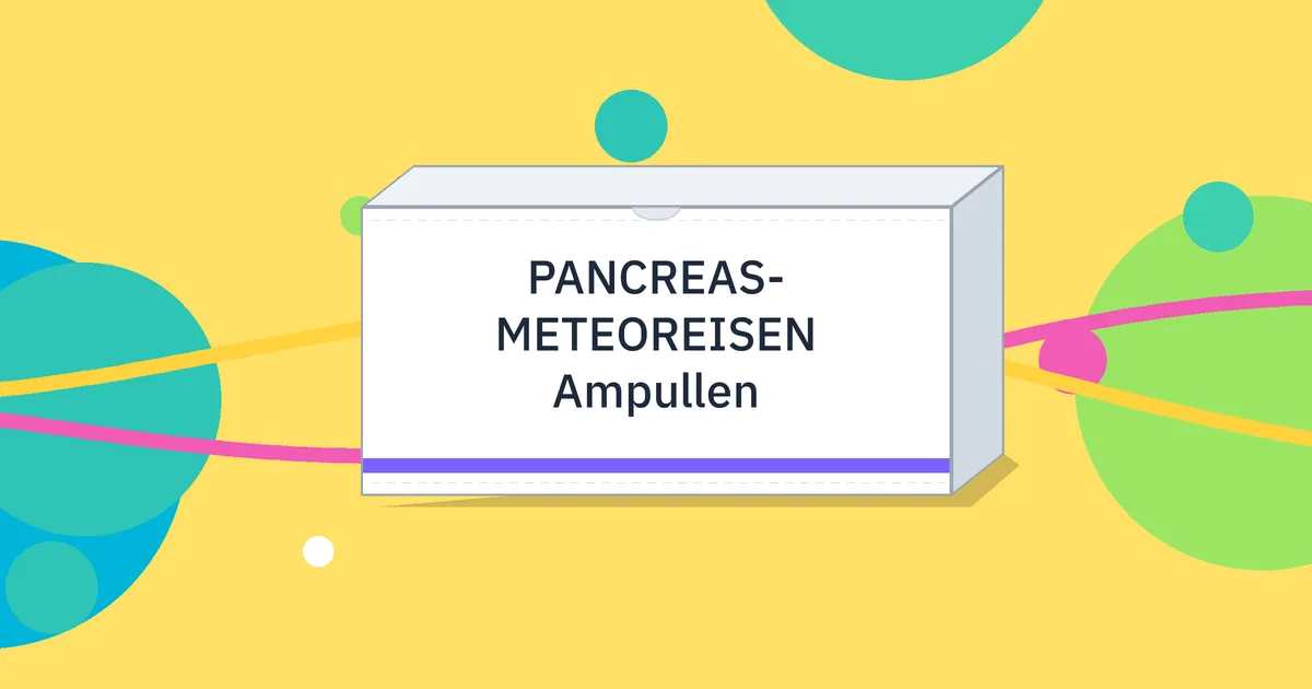 Symbolbild: Packung mit der Aufschrift PANCREAS-METEOREISEN Ampullen (PZN 02086299) – Verfügbarkeit und Bezug in Apotheken in Frankfurt am Main