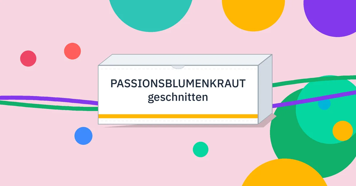 Symbolbild: Packung mit der Aufschrift PASSIONSBLUMENKRAUT geschnitten (PZN 11310063) – Verfügbarkeit und Bezug in Apotheken in Frankfurt am Main