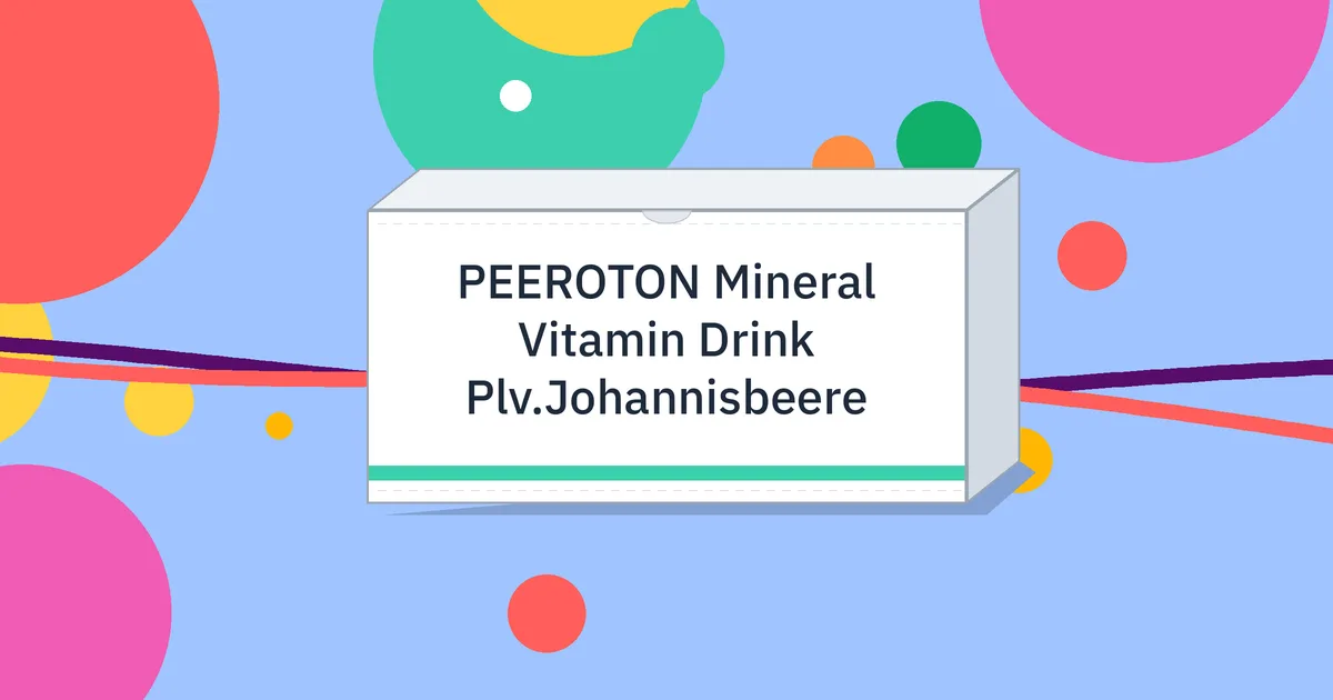 Symbolbild: Packung mit der Aufschrift PEEROTON Mineral Vitamin Drink Plv.Johannisbeere (PZN 09377404) – Verfügbarkeit und Bezug in Apotheken in Frankfurt am Main