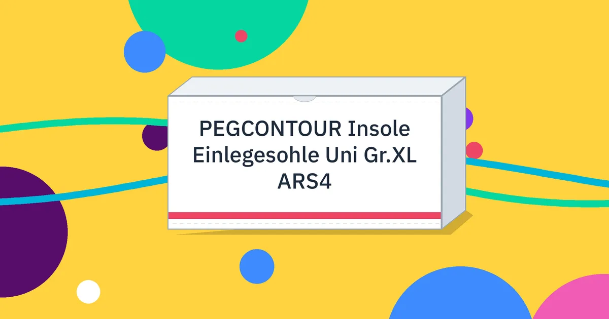 Symbolbild: Packung mit der Aufschrift PEGCONTOUR Insole Einlegesohle Uni Gr.XL ARS4 (PZN 18377840) – Verfügbarkeit und Bezug in Apotheken in Frankfurt am Main