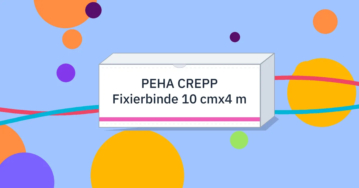 Symbolbild: Packung mit der Aufschrift PEHA CREPP Fixierbinde 10 cmx4 m (PZN 16596064) – Verfügbarkeit und Bezug in Apotheken in Frankfurt am Main