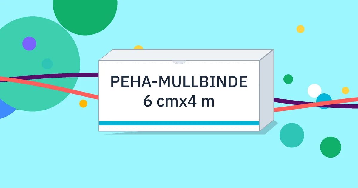 Symbolbild: Packung mit der Aufschrift PEHA-MULLBINDE 6 cmx4 m (PZN 15879191) – Verfügbarkeit und Bezug in Apotheken in Frankfurt am Main
