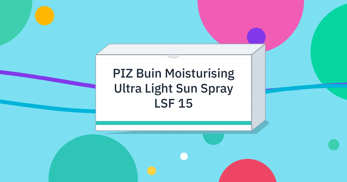 Symbolbild: Packung mit der Aufschrift PIZ Buin Moisturising Ultra Light Sun Spray LSF 15 (PZN 17261928) – Verfügbarkeit und Bezug in Apotheken in Frankfurt am Main