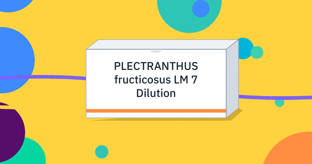 Symbolbild: Packung mit der Aufschrift PLECTRANTHUS fructicosus LM 7 Dilution (PZN 13648464) – Verfügbarkeit und Bezug in Apotheken in Frankfurt am Main