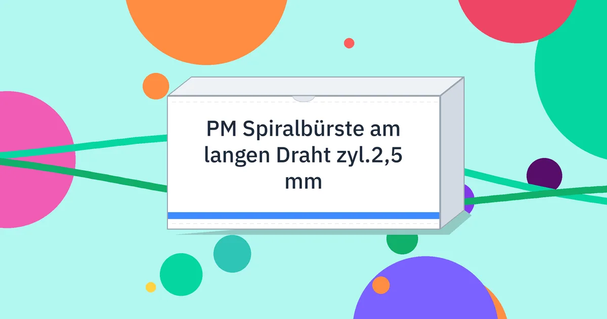 Symbolbild: Packung mit der Aufschrift PM Spiralbürste am langen Draht zyl.2,5 mm (PZN 17942120) – Verfügbarkeit und Bezug in Apotheken in Frankfurt am Main