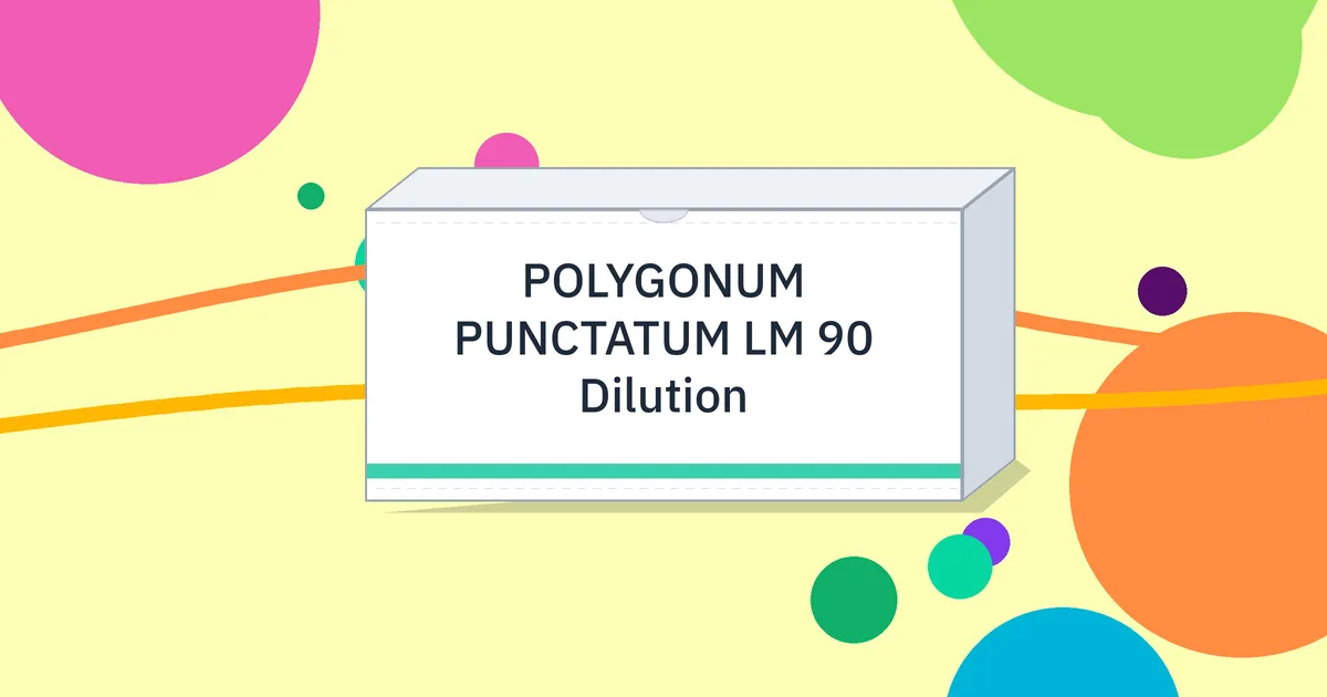 Symbolbild: Packung mit der Aufschrift POLYGONUM PUNCTATUM LM 90 Dilution (PZN 13663133) – Verfügbarkeit und Bezug in Apotheken in Frankfurt am Main